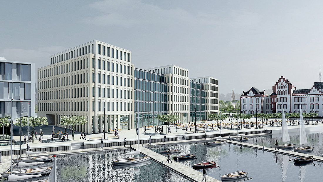 Office on the Quay (Kontor am Kai), Phoenix Lake, Dortmund – kleihues+kleihues